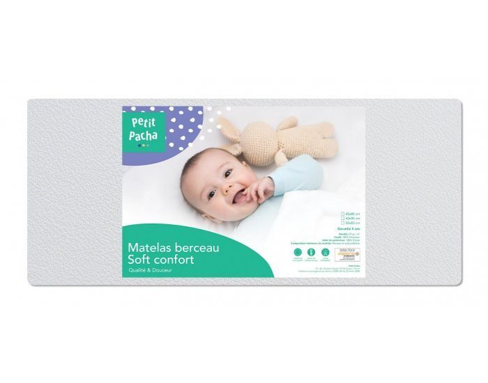 Vente en ligne pour bébé | Matelas berceau Soft Petit Pacha 40x80cm...